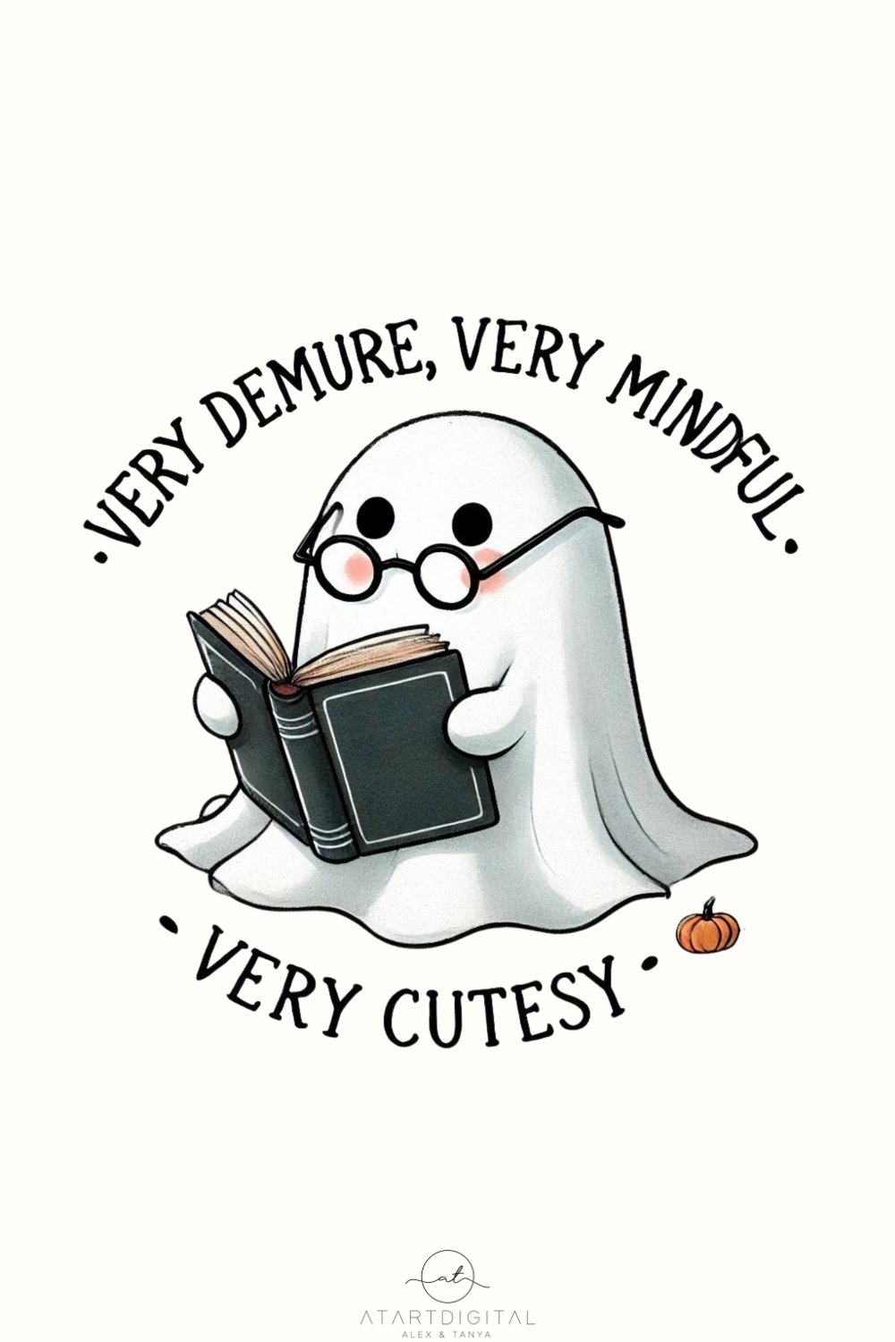 Very Demure, Very Mindful, Very Cutesy Ghost PNG