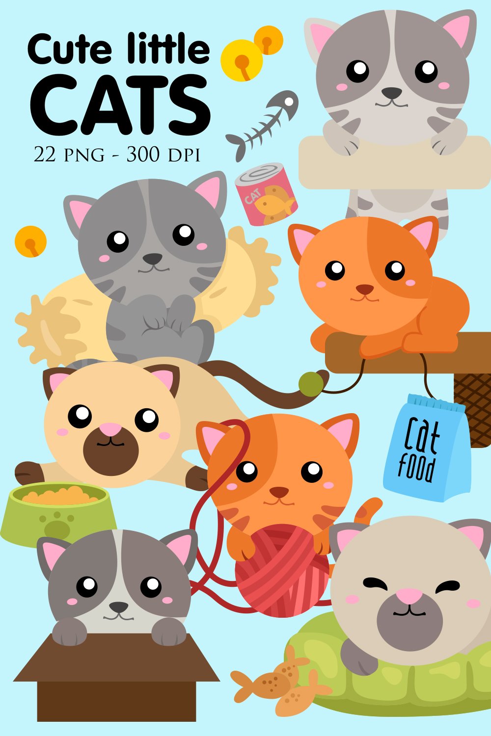 Cute Cats Animal Pet Illustration Vector Cartoon Clipart
