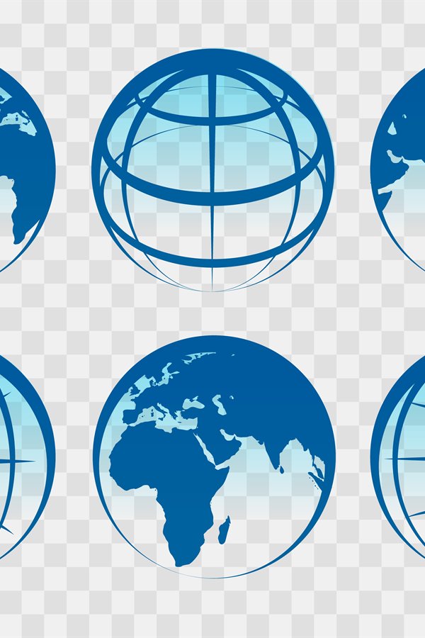 Globe blue earth icons