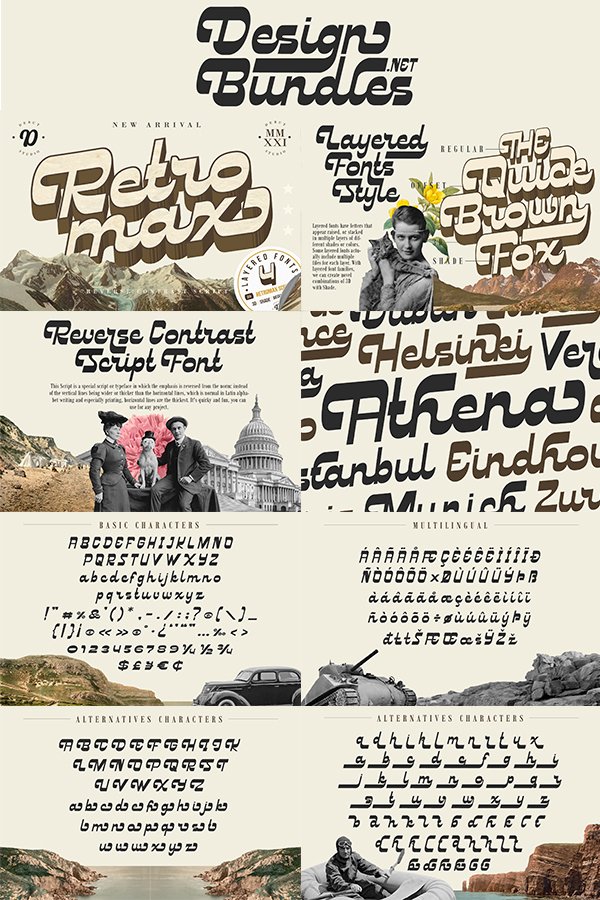 RETROMAX // Reverse Contrast Script with Layered Style