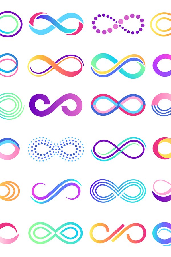 Colorful endless sign. Infinity symbol, limitless mobius str