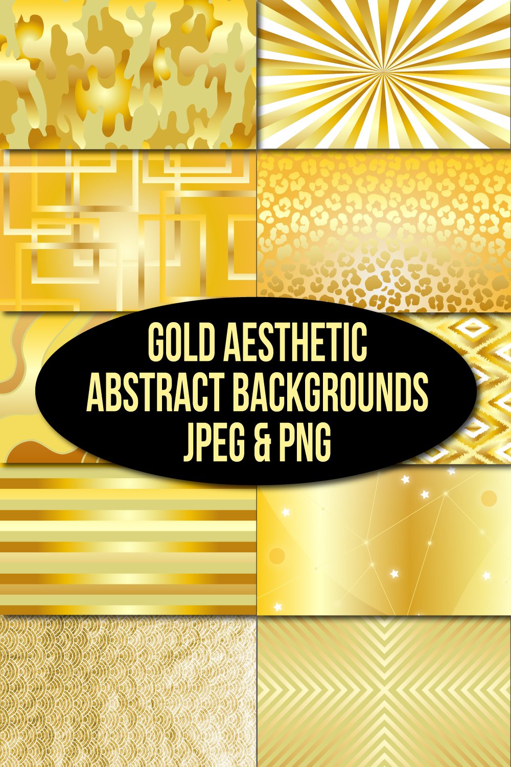 Metallic Gold Aesthetic Abstract Pattern Background Bundle