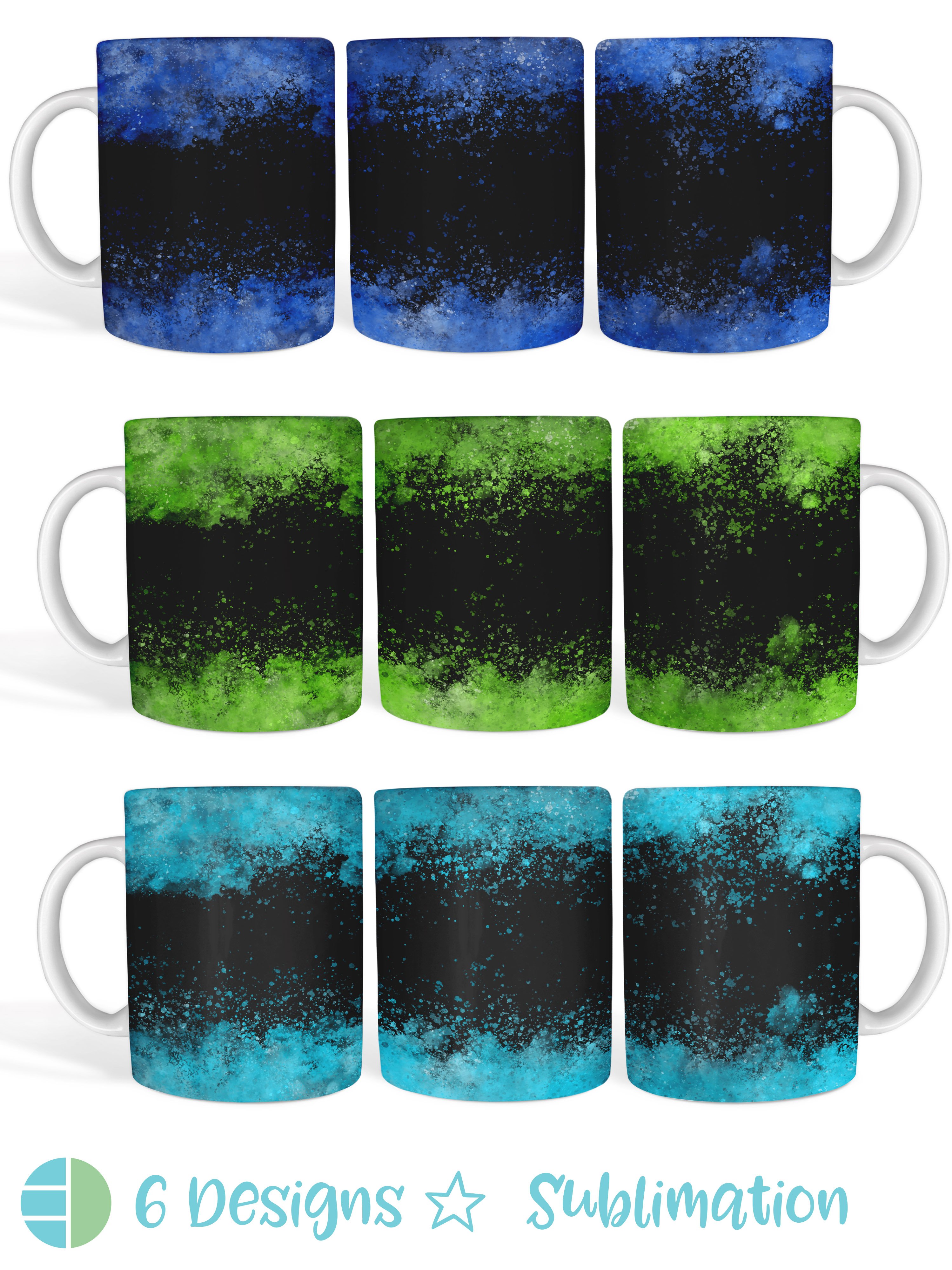 Mug Sublimation Designs Bundle Color Splash (1371904)