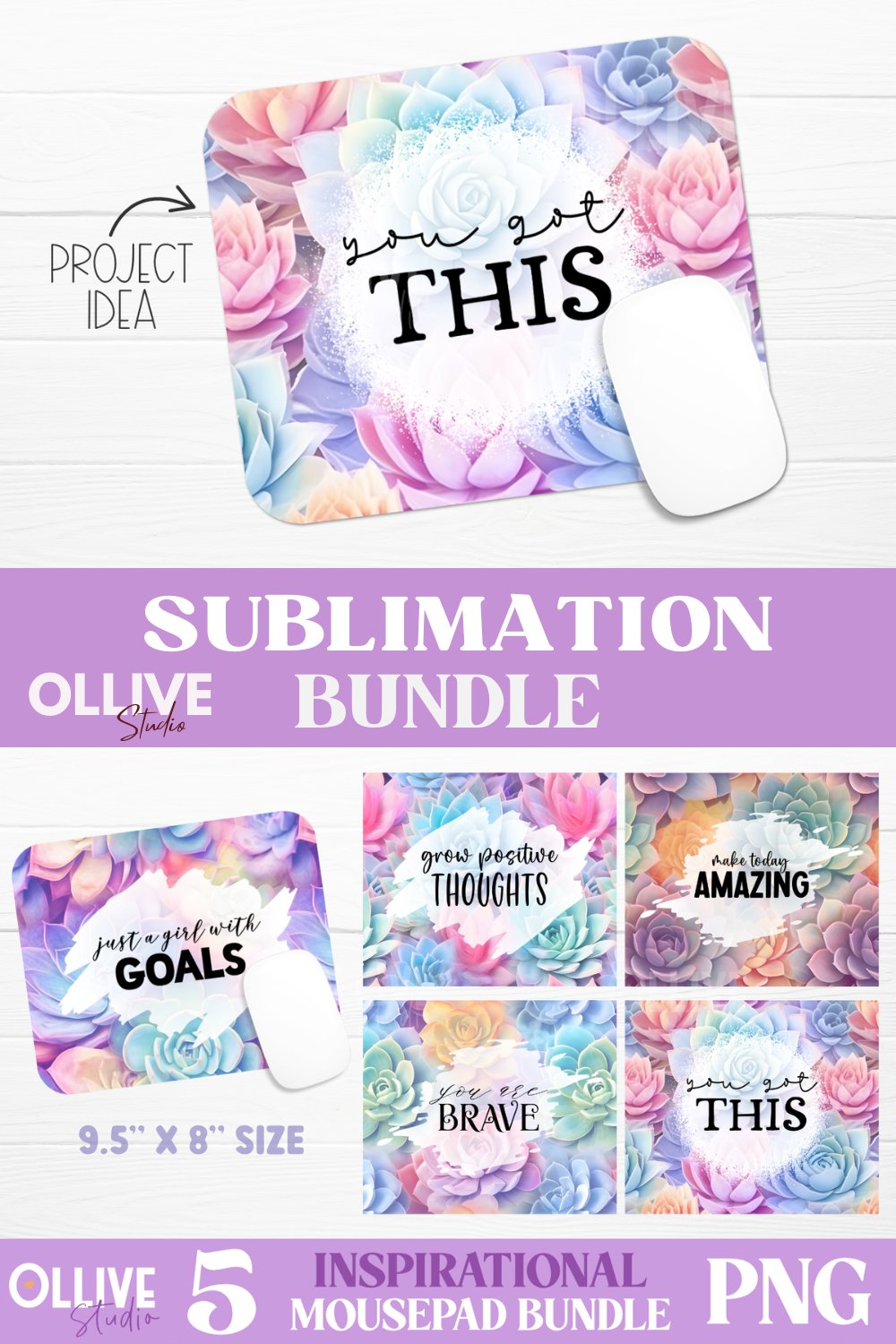 Inspirational Mouse Pad Sublimation PNG Bundle
