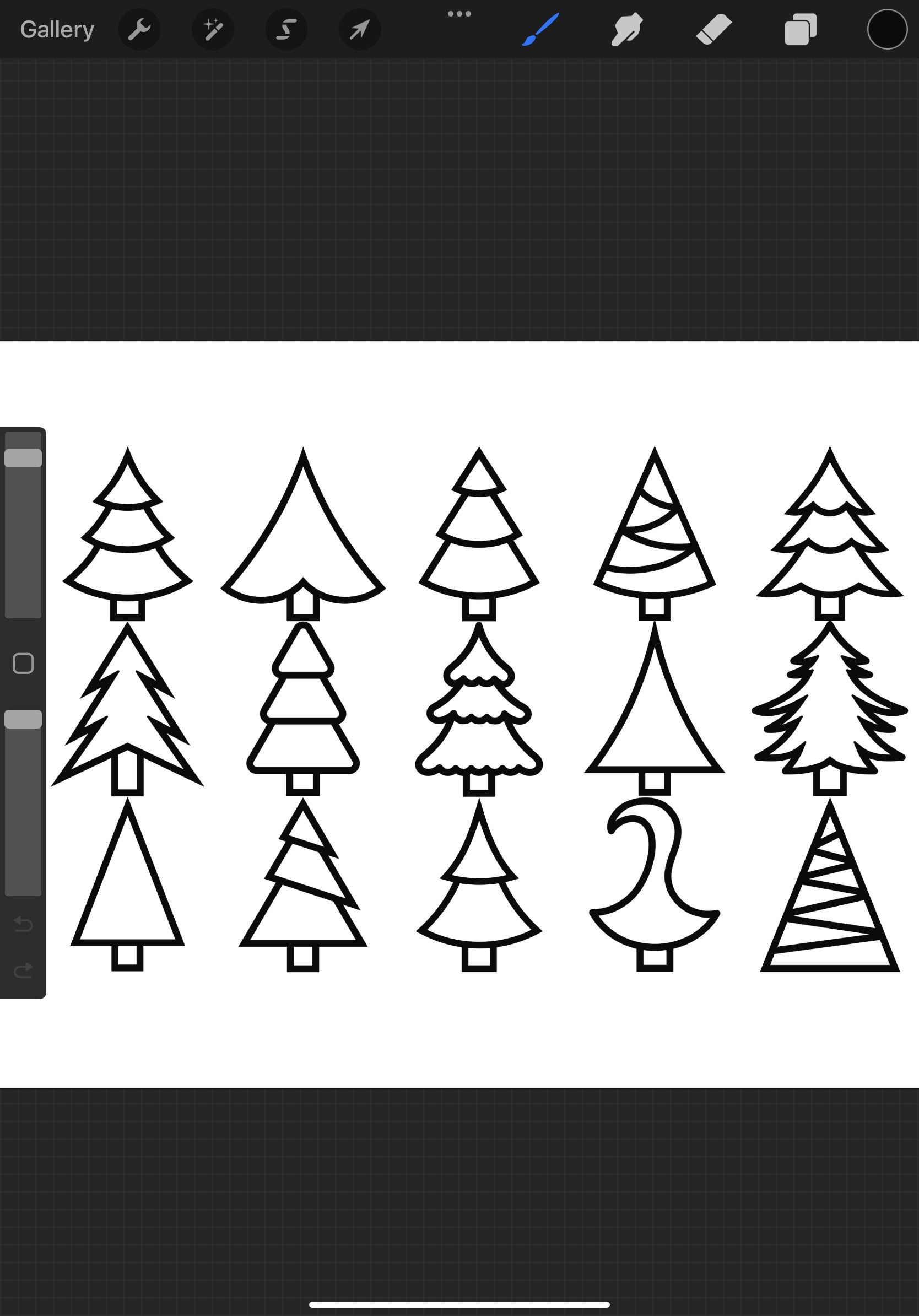 Christmas Winter Trees Set 1,15 Clipart Style Christmas Tree