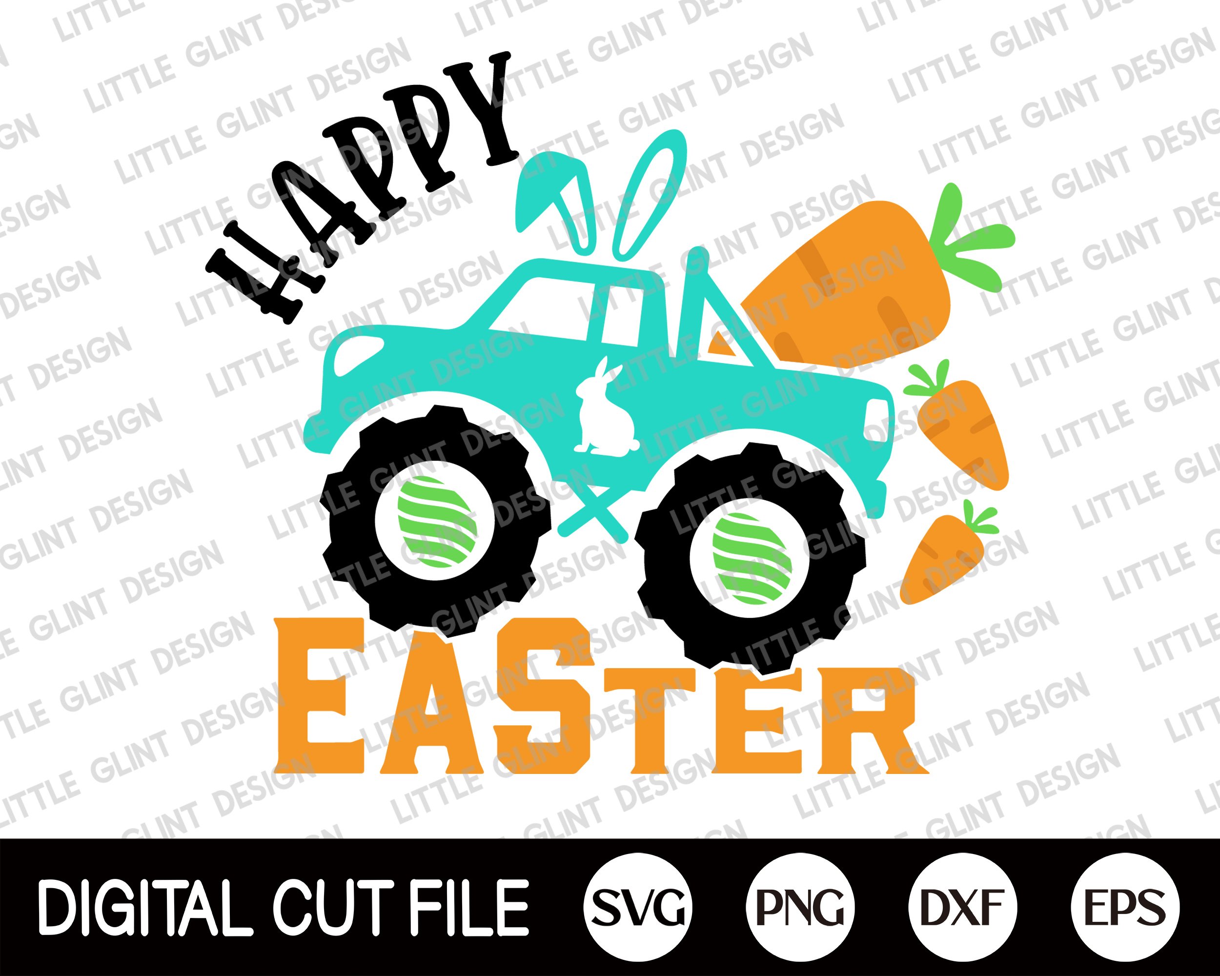 Svg Easter, Bunny Easter, Easter Truck Egg, Truck Dxf