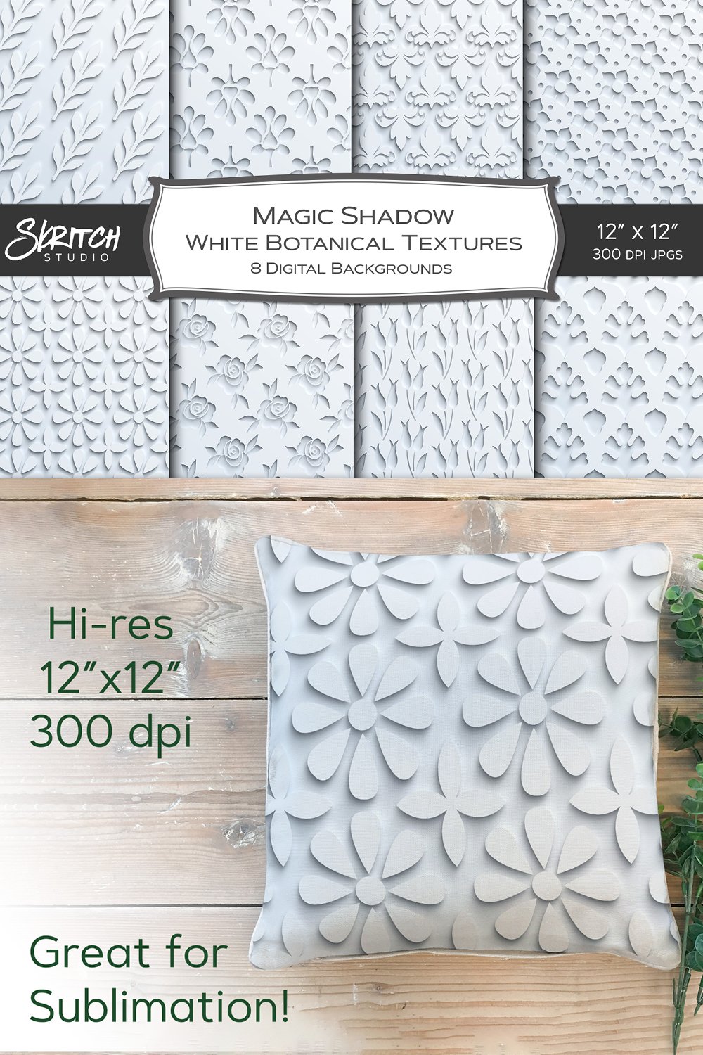 Magic Shadow Optical Illusion Botanical Background Textures