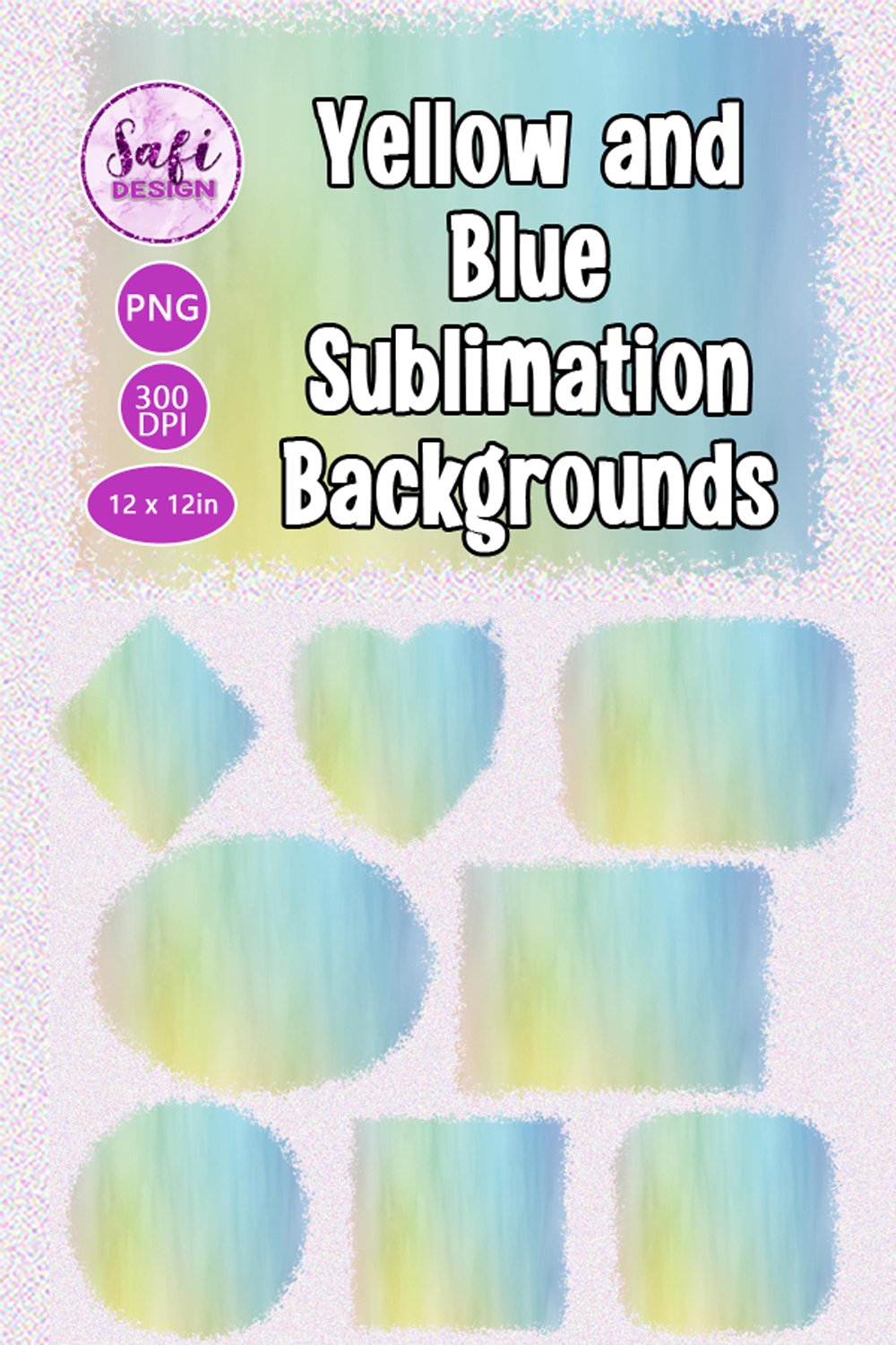 Pastel Yellow and Blue Sublimation Backgrounds