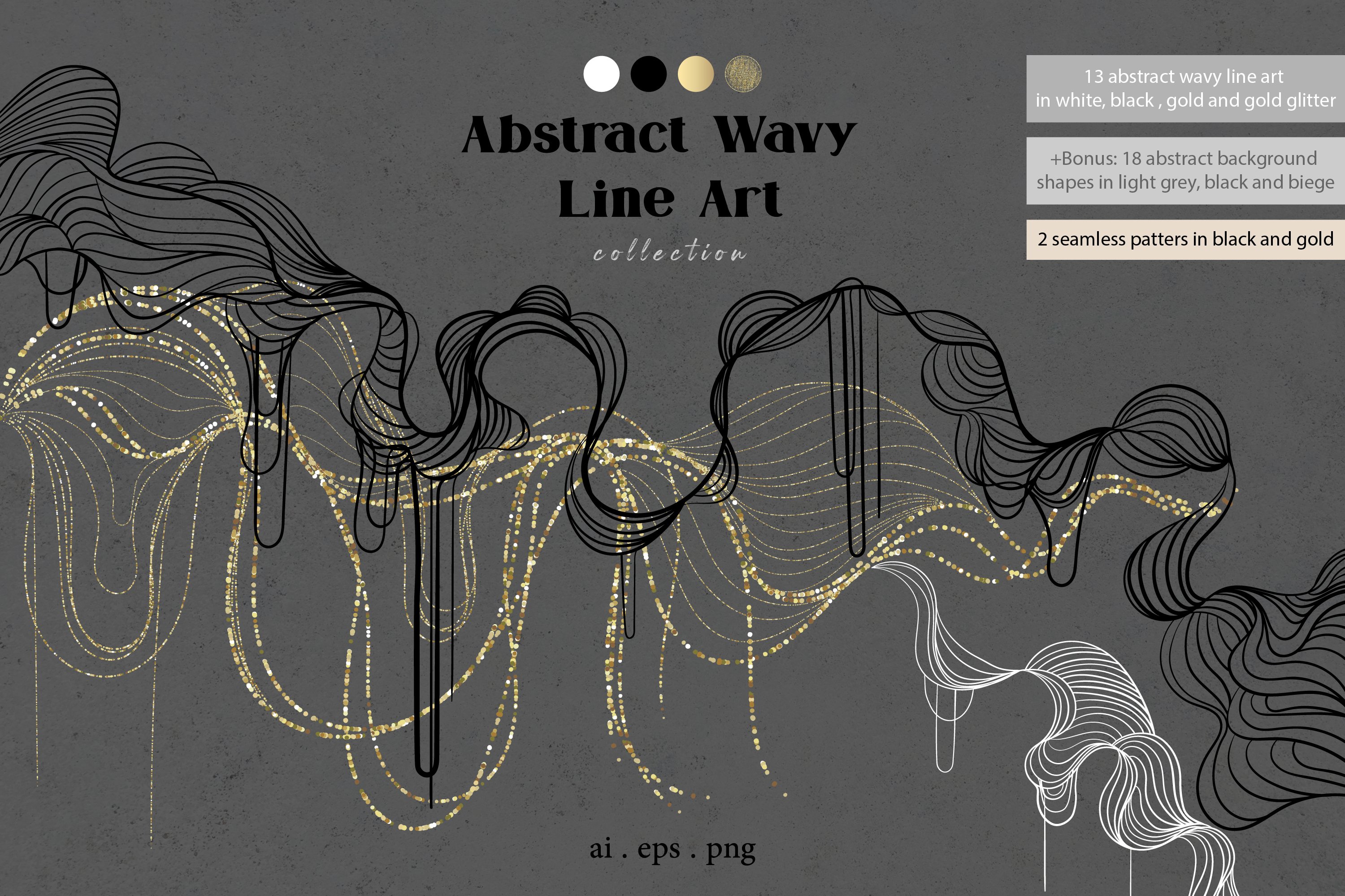 Abstract wavy line art