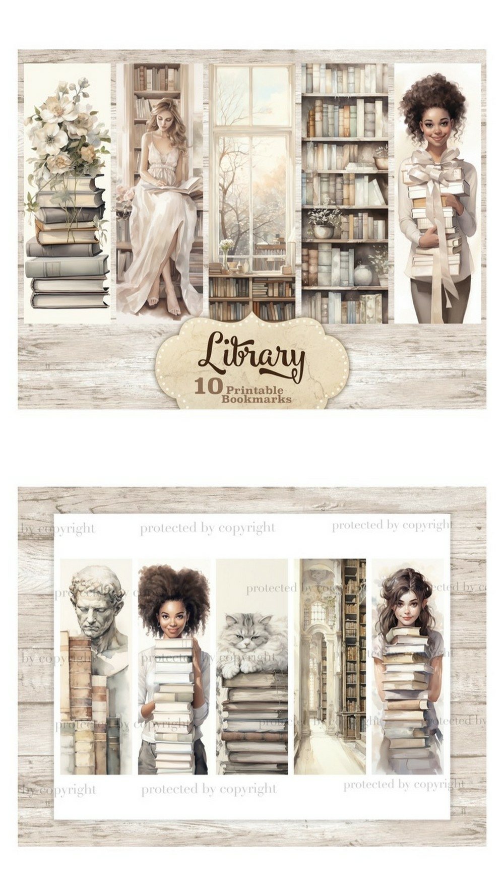 Library Bookmarks Printable | Book Lover Bookmarks