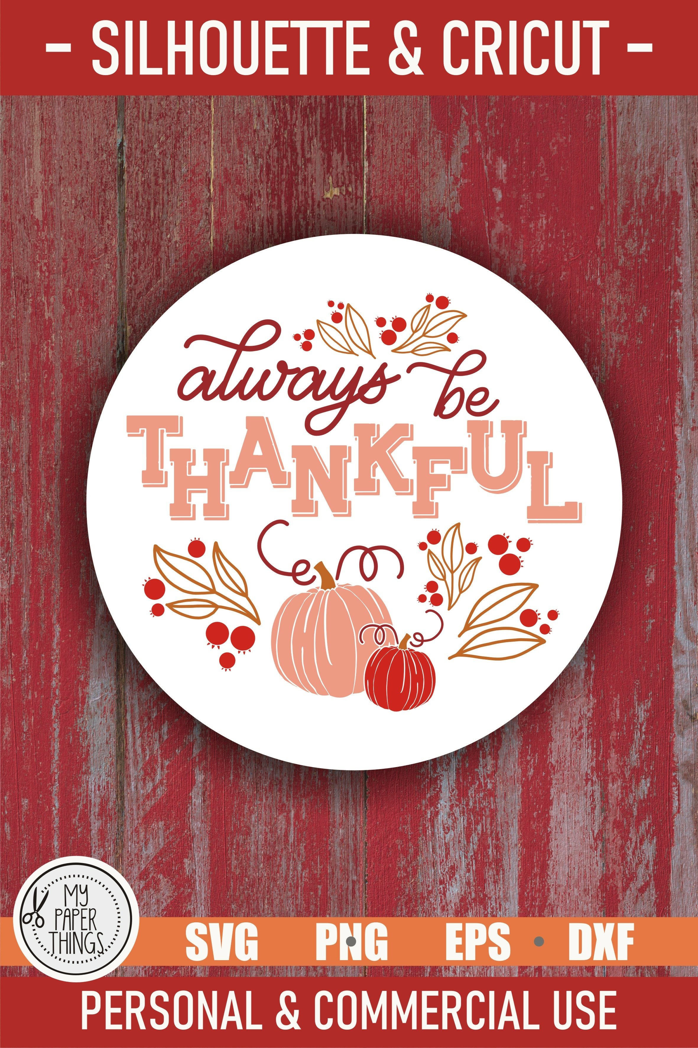 Thanksgiving Round Door sign SVG