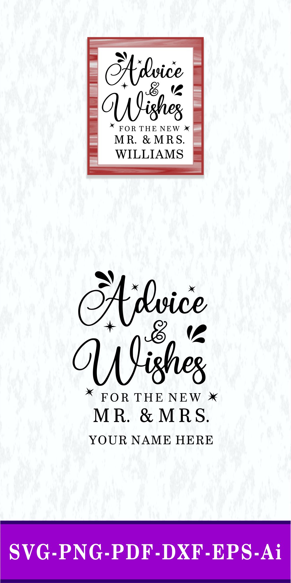 Advice and Wishes SVG, Wedding Sign SVG, Bridal Shower