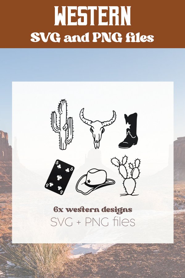 6x Cowboy Western SVG and PNG designs (1473977)