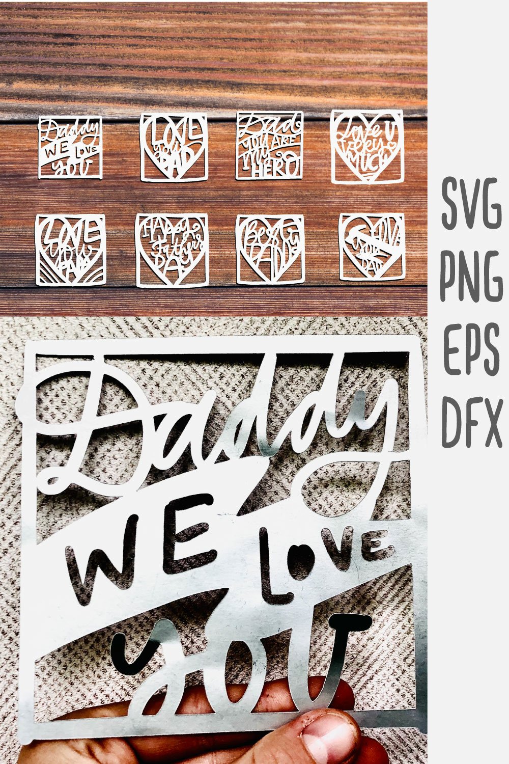 Father's Day SVG. Daddy, we love you. 8 designs