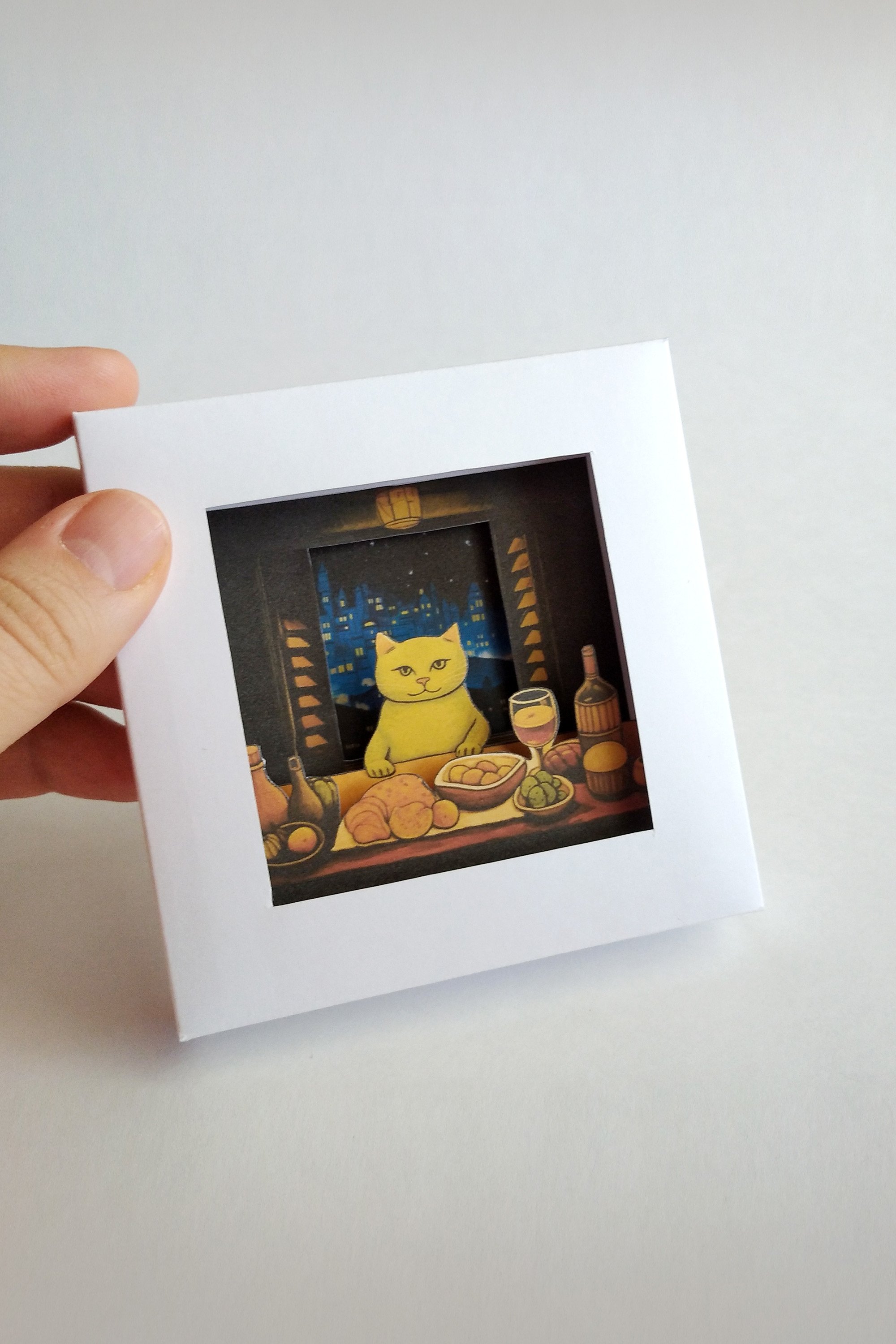 Shadow Box Template. Night Dinner