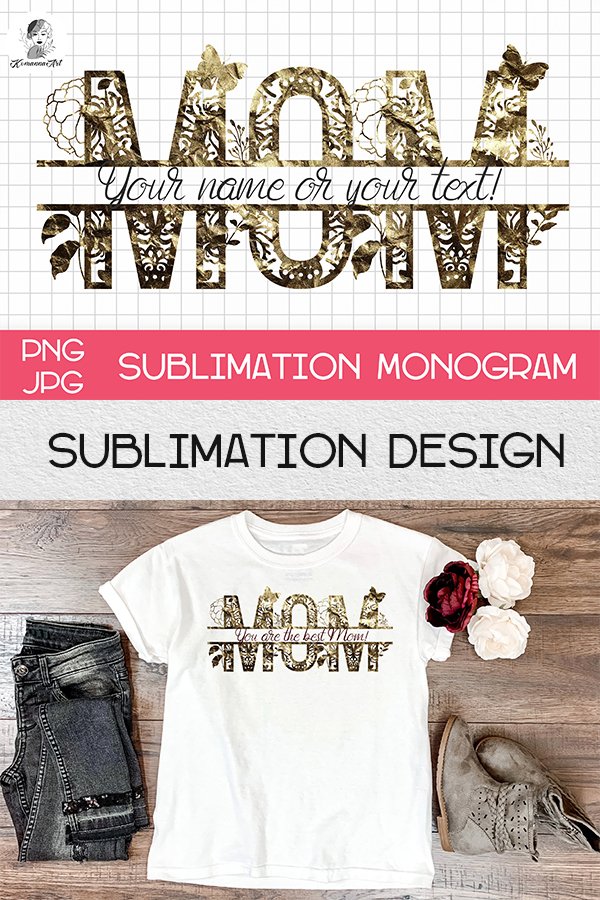 Mom Split Monogram sublimation, Mothers Day (1312646)