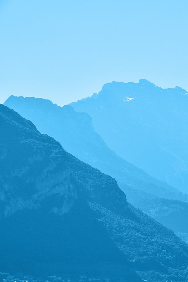 Blue Aerial Perspective Mountain Landscape