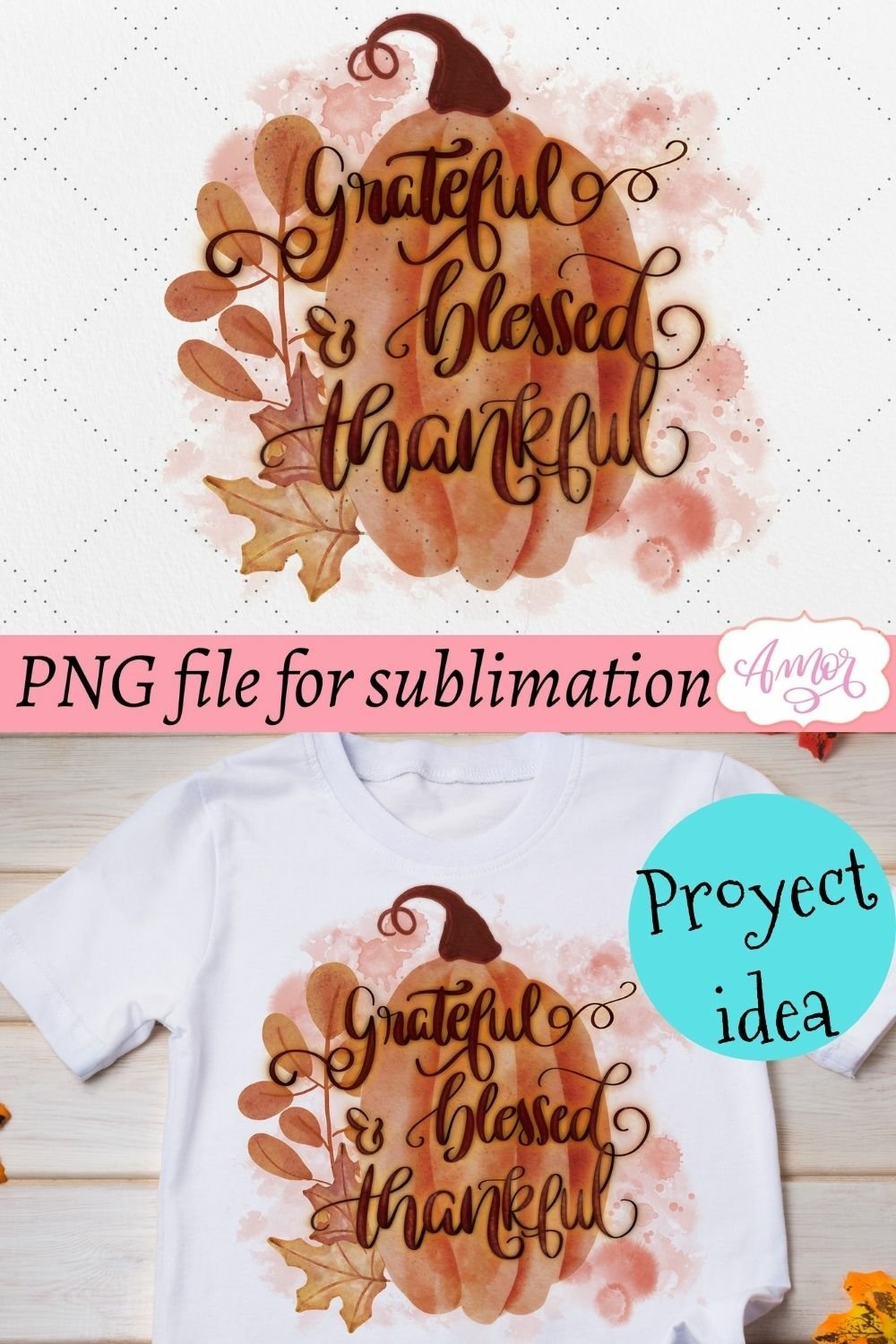 Thanksgiving Sublimation design for T-shirts