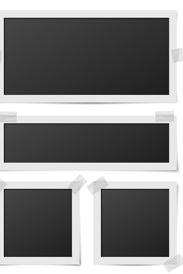 Square photo frames. Photos framing, frame photography templ