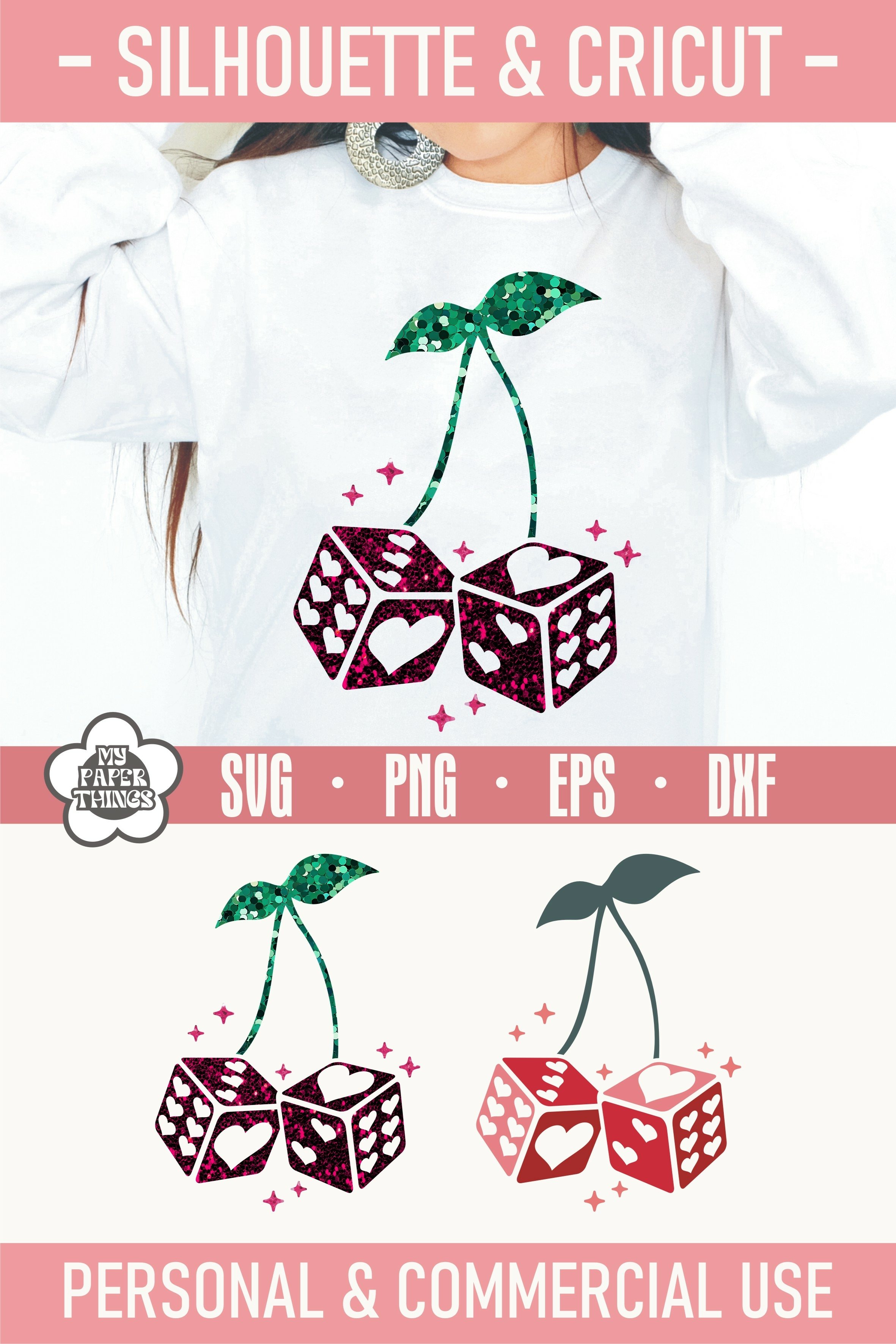 Valentine Sequin Dice Png And Svg Designs