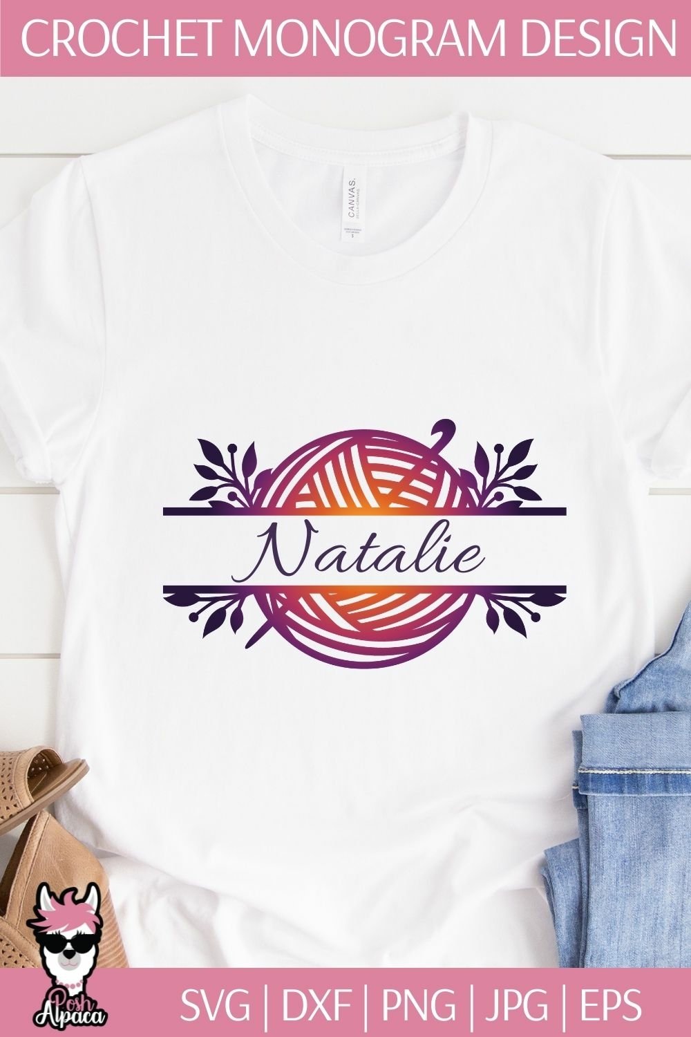 Yarn split monogram design