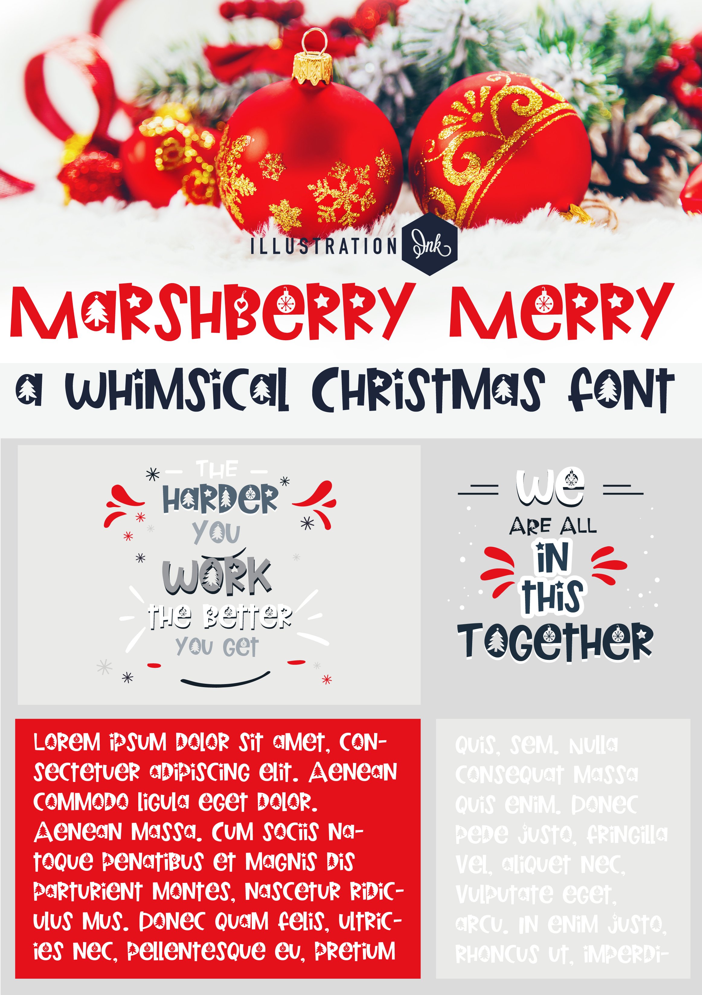 Hand-crafted, hand-written, Christmas script