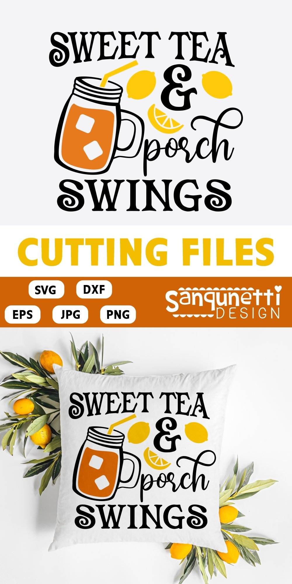 Sweet tea & porch swings SVG