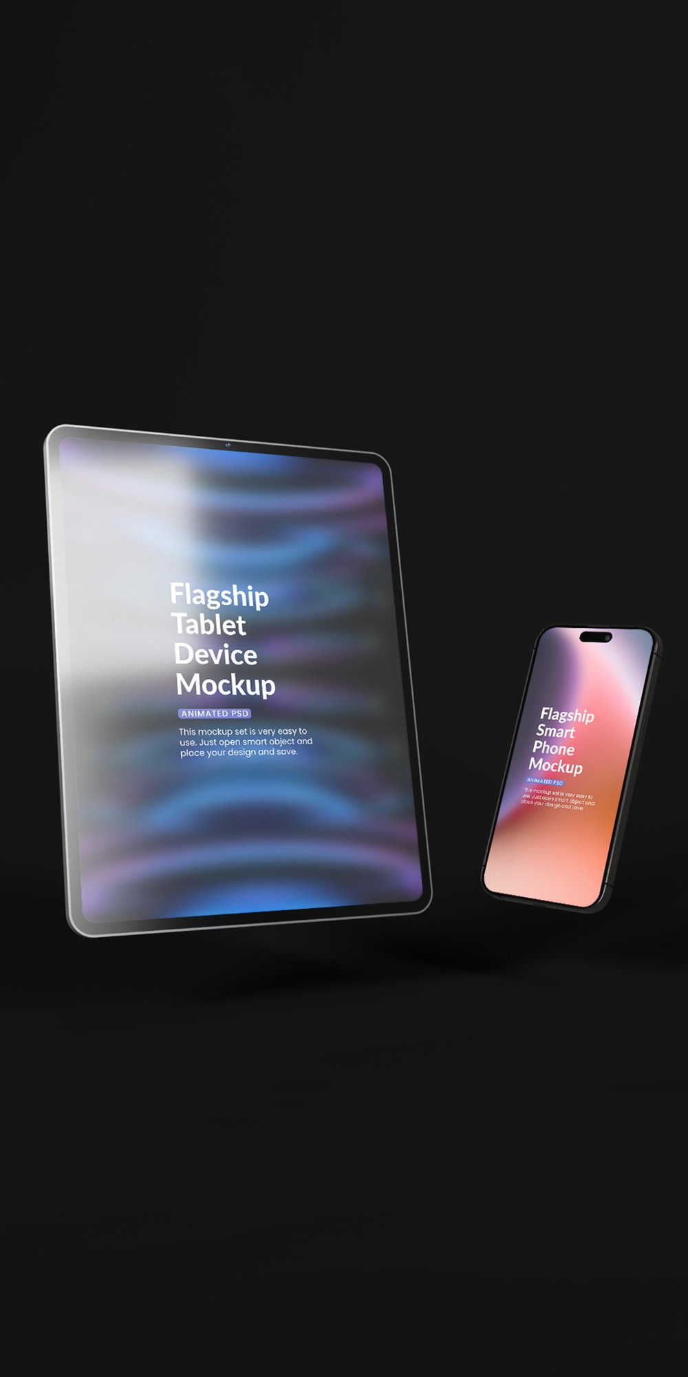 Animated iPhone 14 Pro Max & iPad Pro Mockup Set