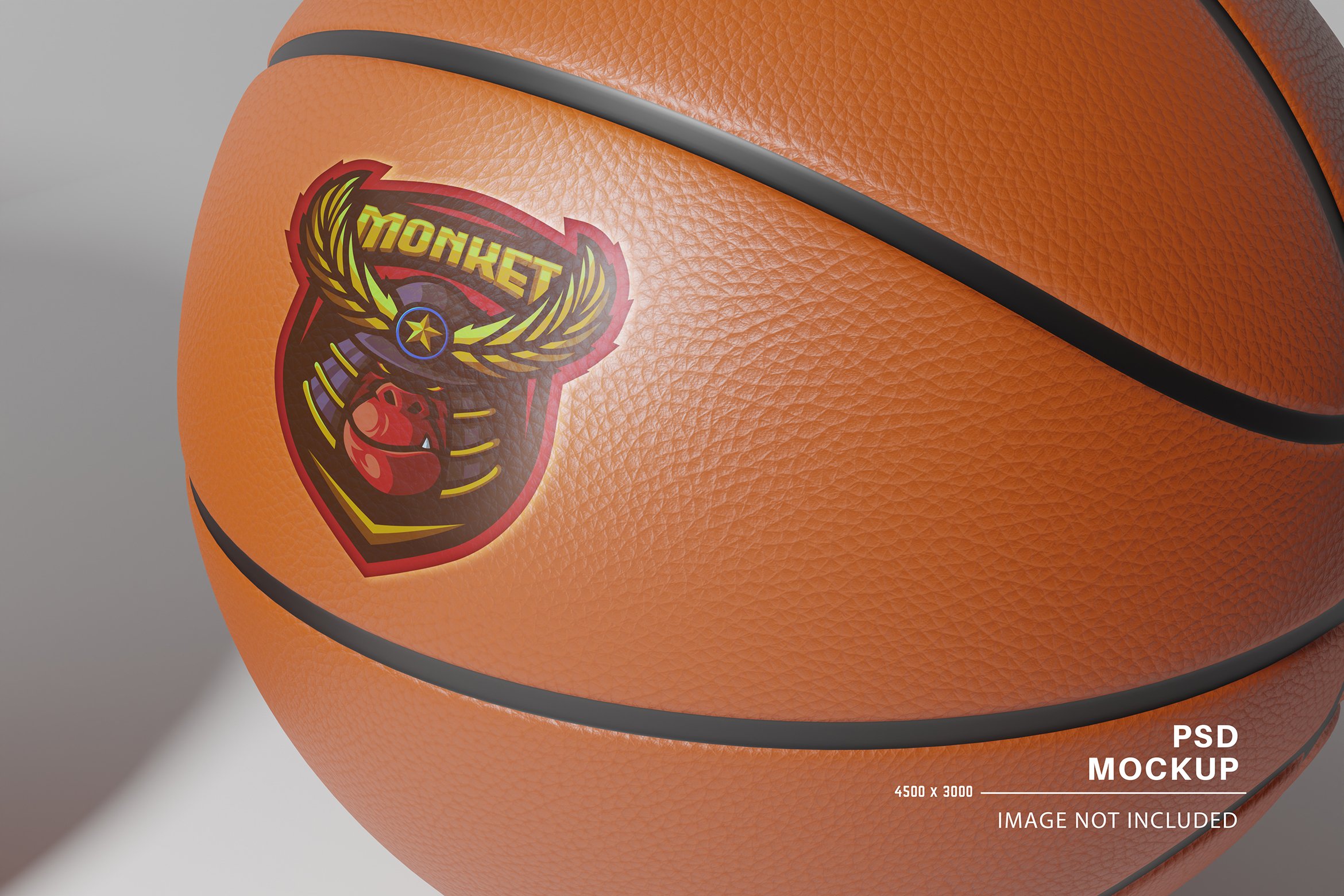 realistic basket ball logo mockup psd