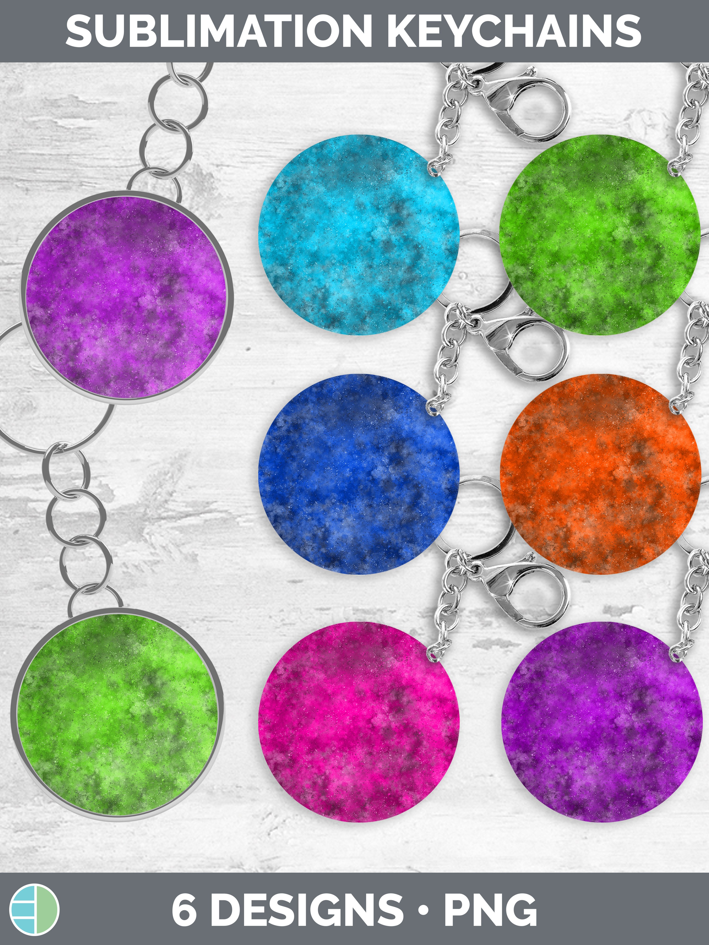 Bright Keychain Bundle | Keyring Sublimation Designs