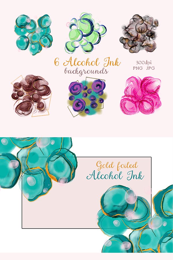 Alcohol ink texture background bundle png