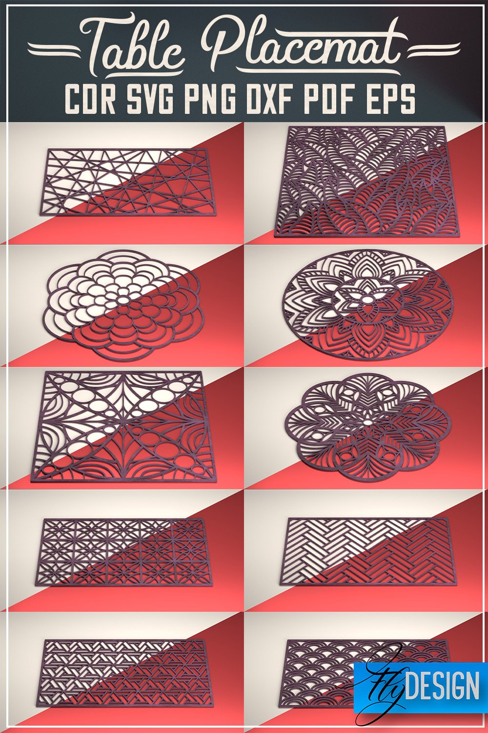 Table Placemat Laser Cut SVG | Home Decor Laser (2619558)