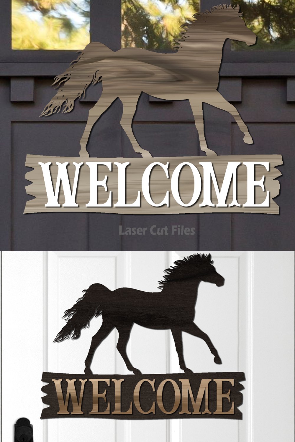 Monogram Horse SVG Laser Cut Files| Welcome Sign SVG