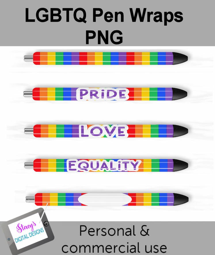 LGBTQ Pen Wrap Bundle for sublimation or waterslide