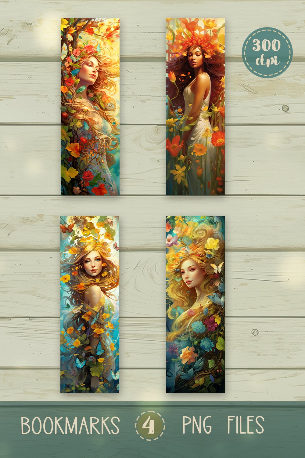 Bookmarks design - Goddesses of Spring.