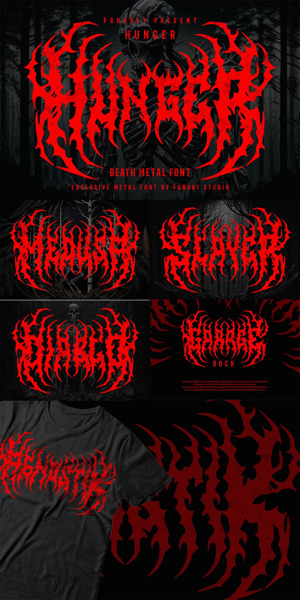 HUNGER - Death Metal Font