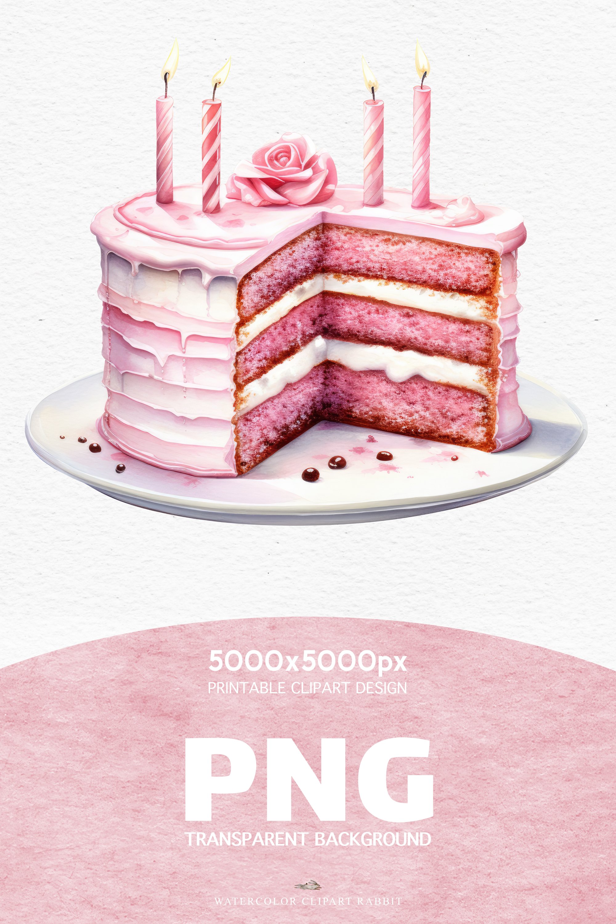 Pink Birthday Cake Clipart Bakery Food Sweets Girl PNG