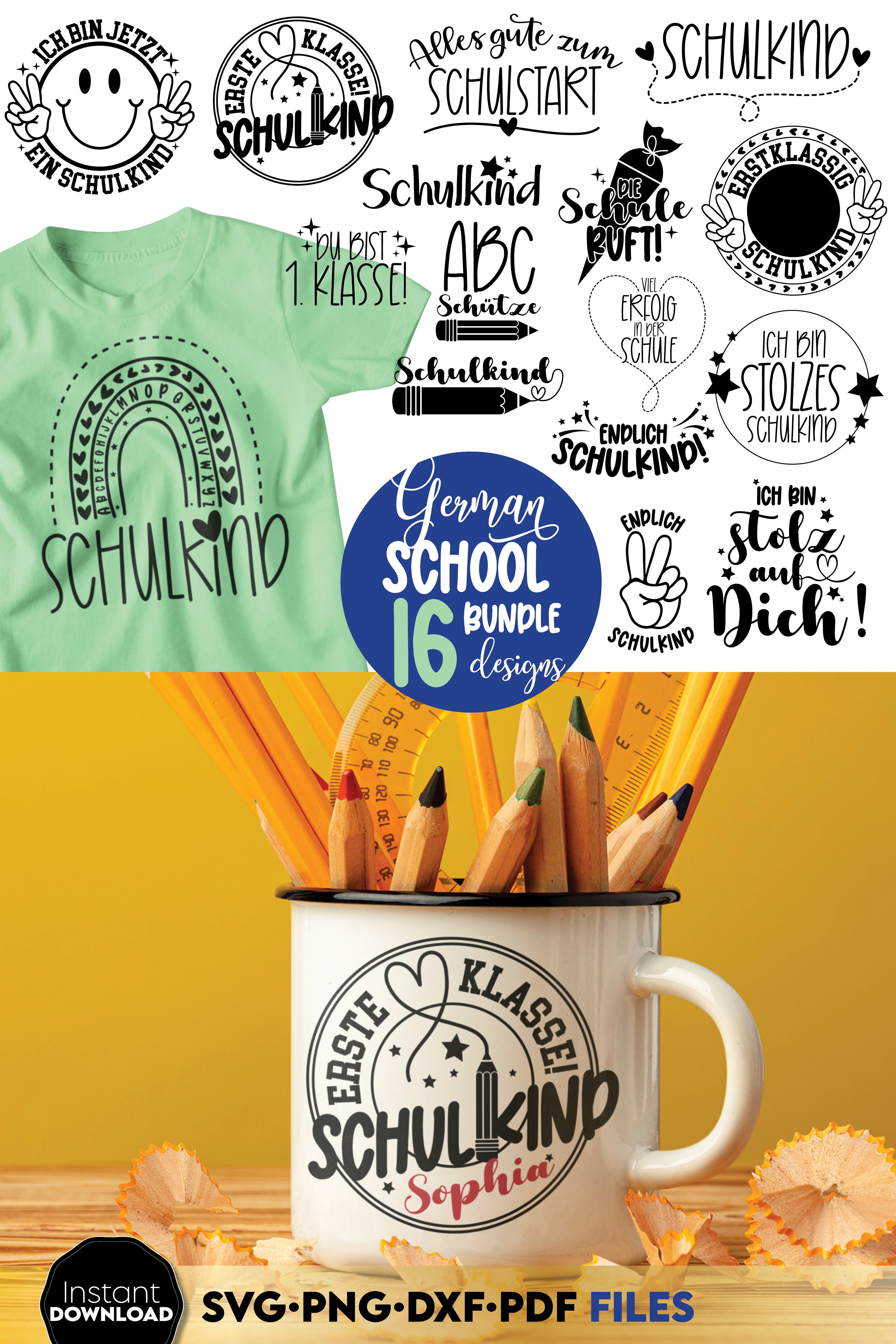 German Schulkind Plotter File SVG Bundle | Schuleinführung