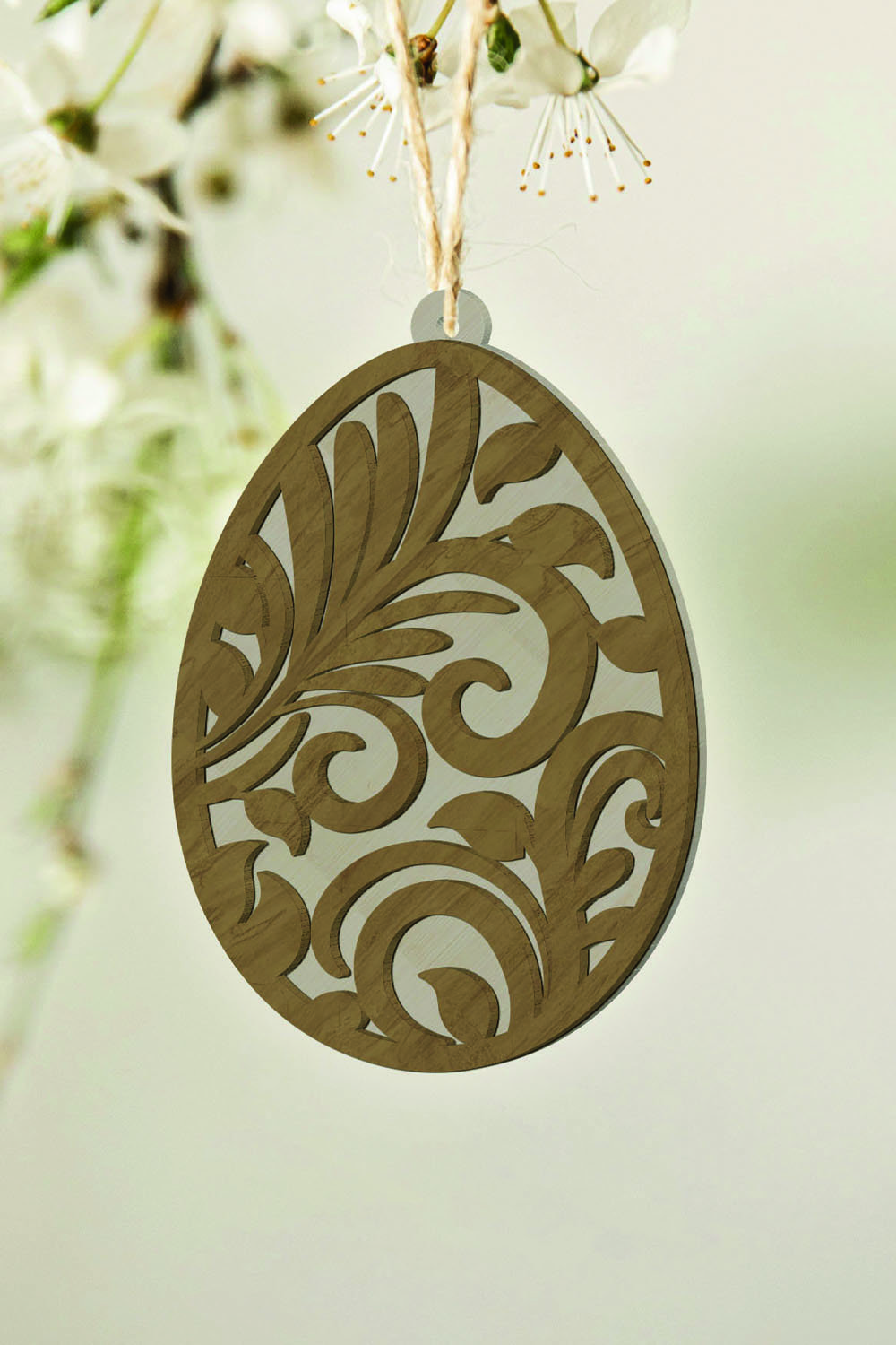 Easter Egg Tag Multilayer Laser Cut File