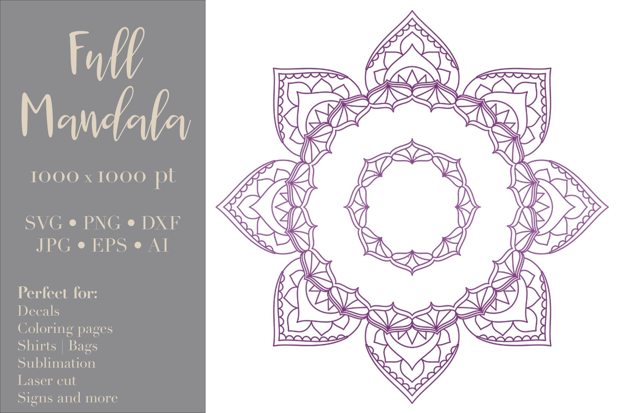 Mandalas SVG Bundle with Split Mandala Full-Half (1222654)