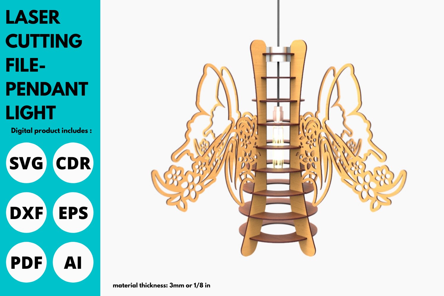butterfly pendant light, SVG Laser cutting File, fall svg