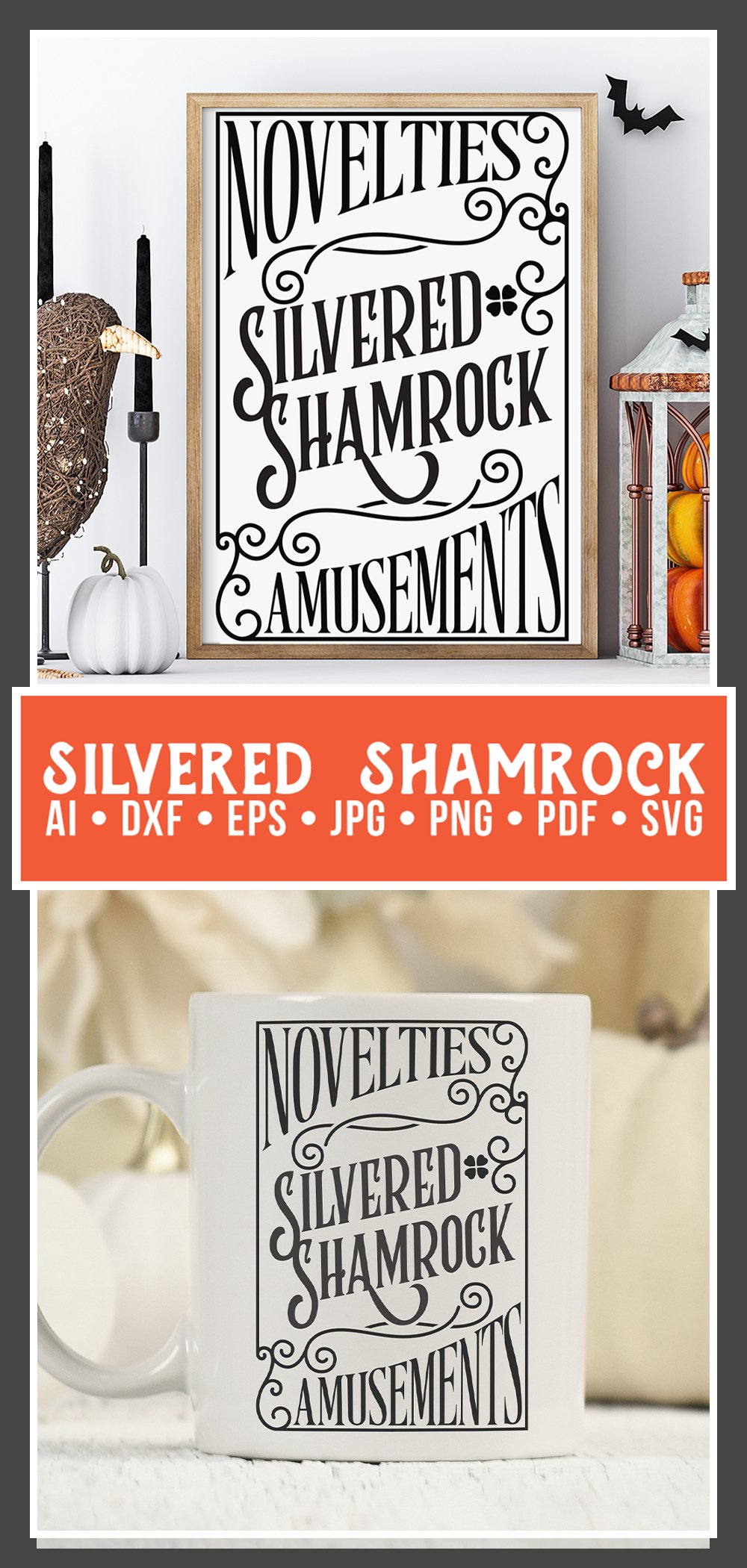 Silvered Shamrock Novelties Vintage Halloween Sign