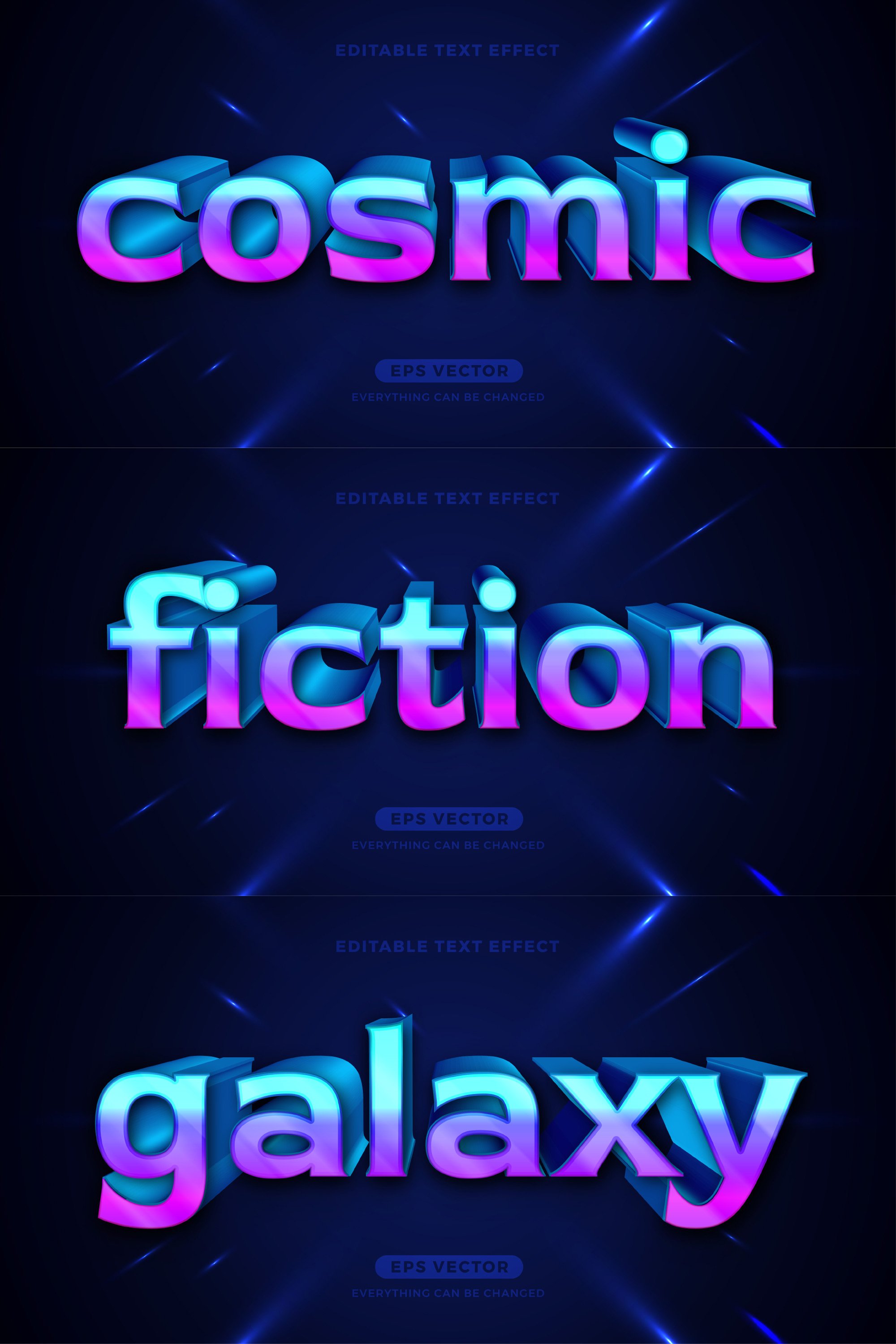 Cosmic editable text effect style vector