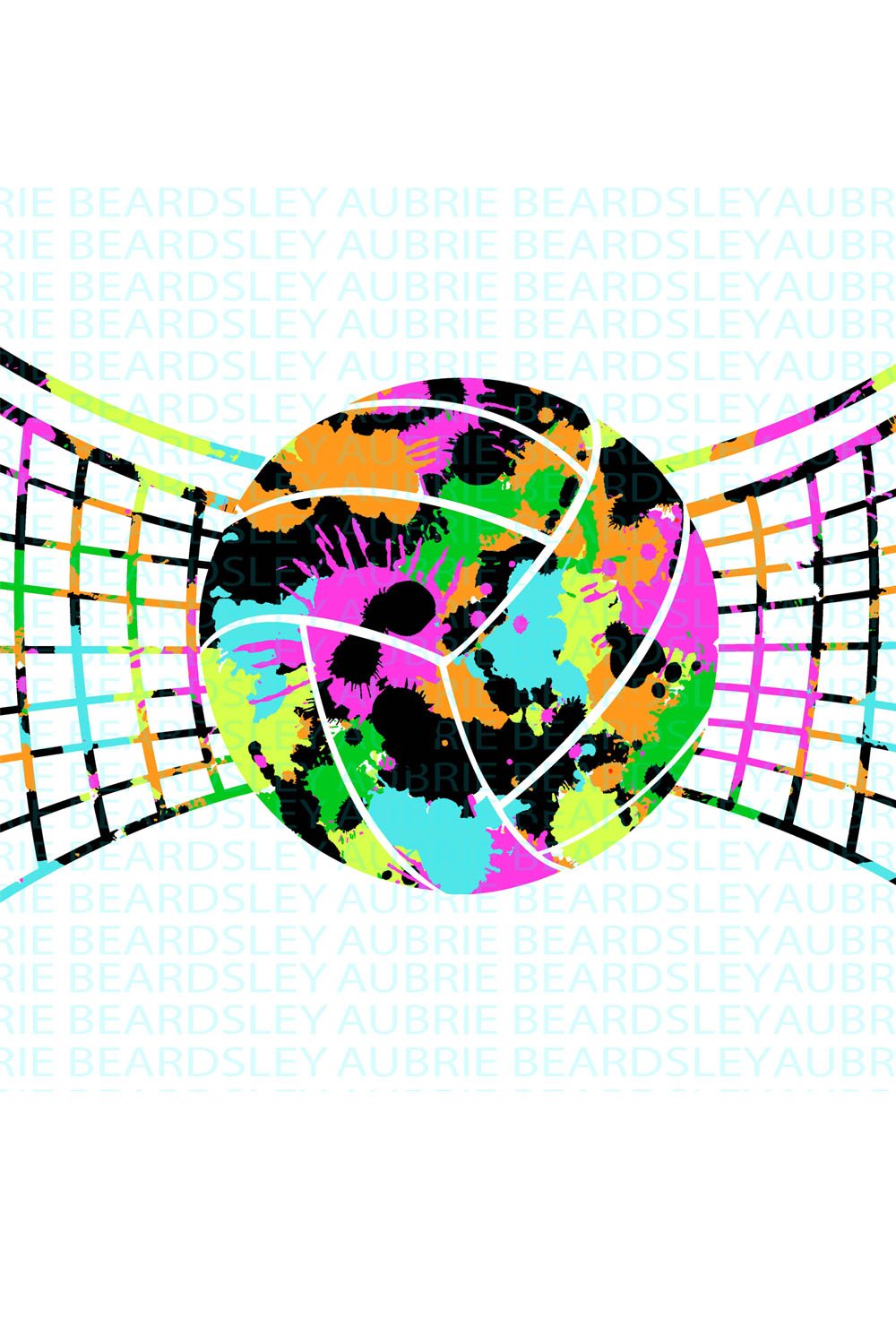 Volleyball SVG, 80's Paint Splatter