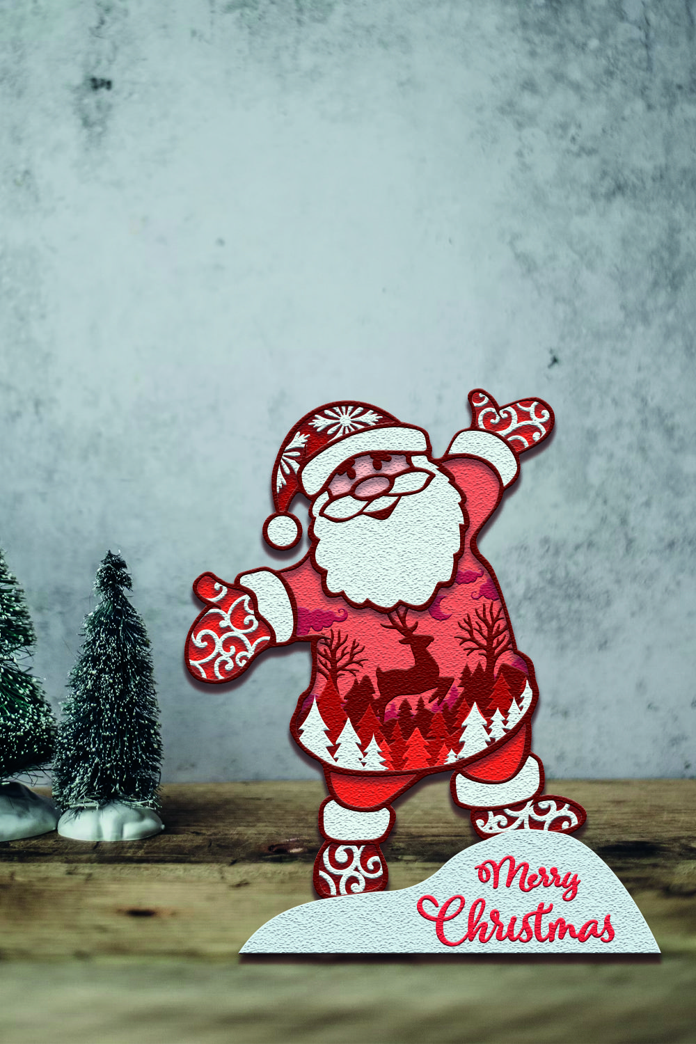 Christmas Santa Stand Cut Template