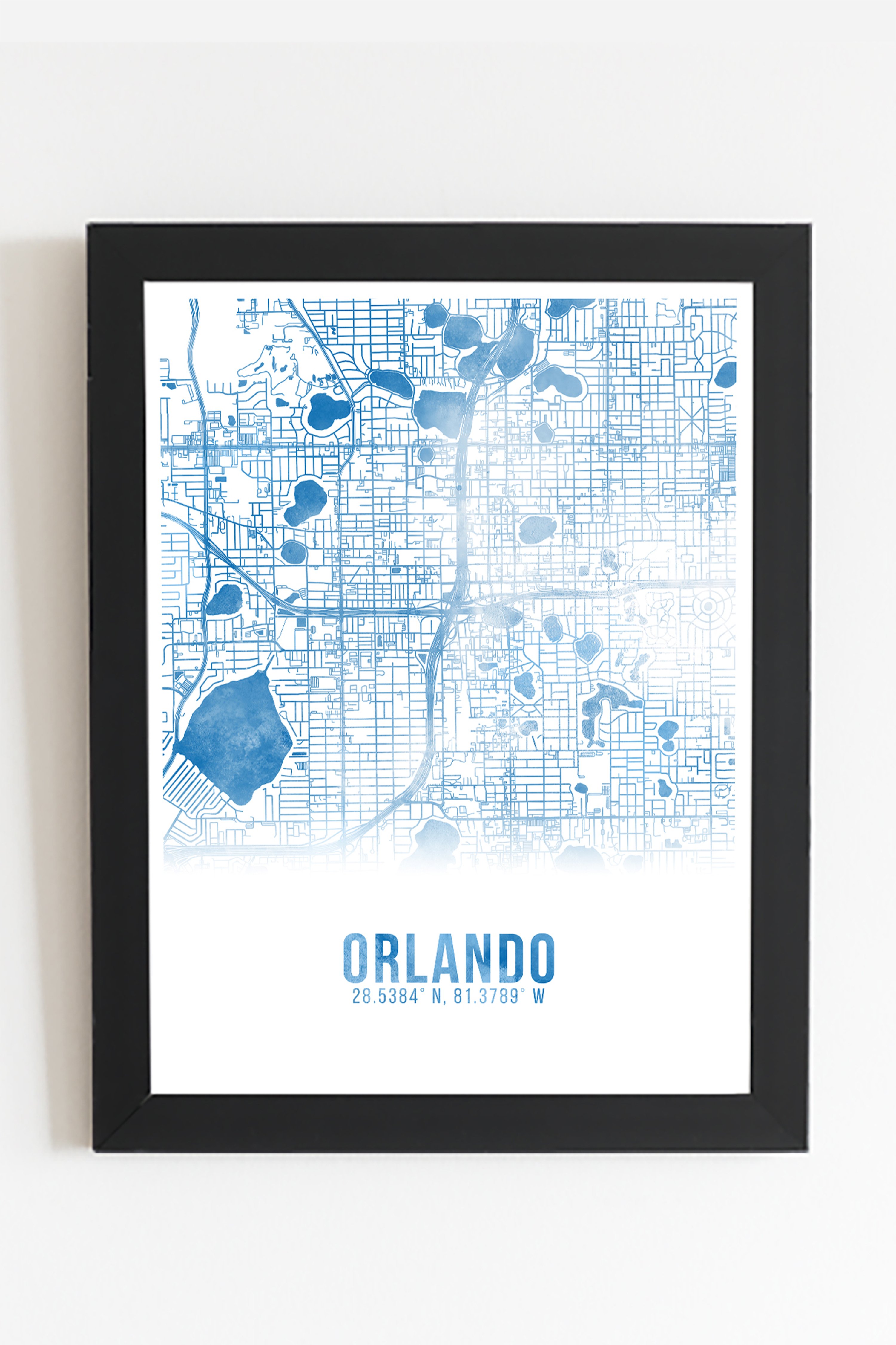 Orlando Watercolor City Map Poster