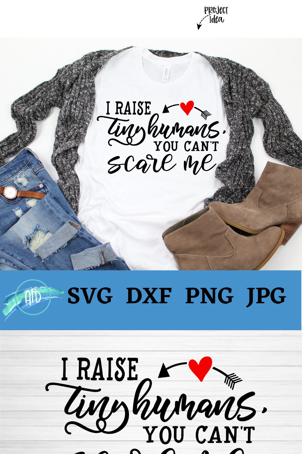 I raise tiny humans, you can't scare me svg, funny mom quote