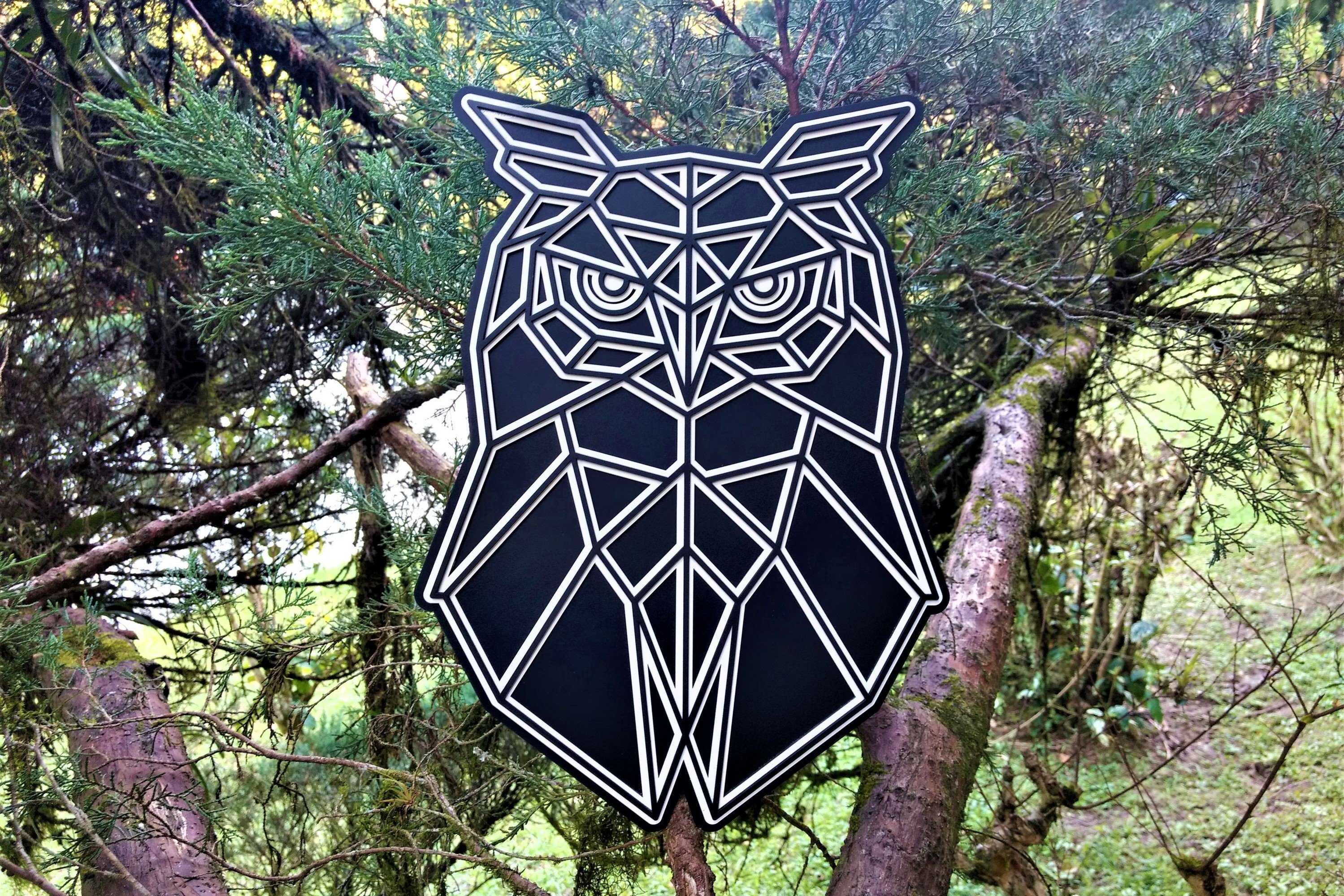Multilayer Owl Plaque Digital file for Lasercut