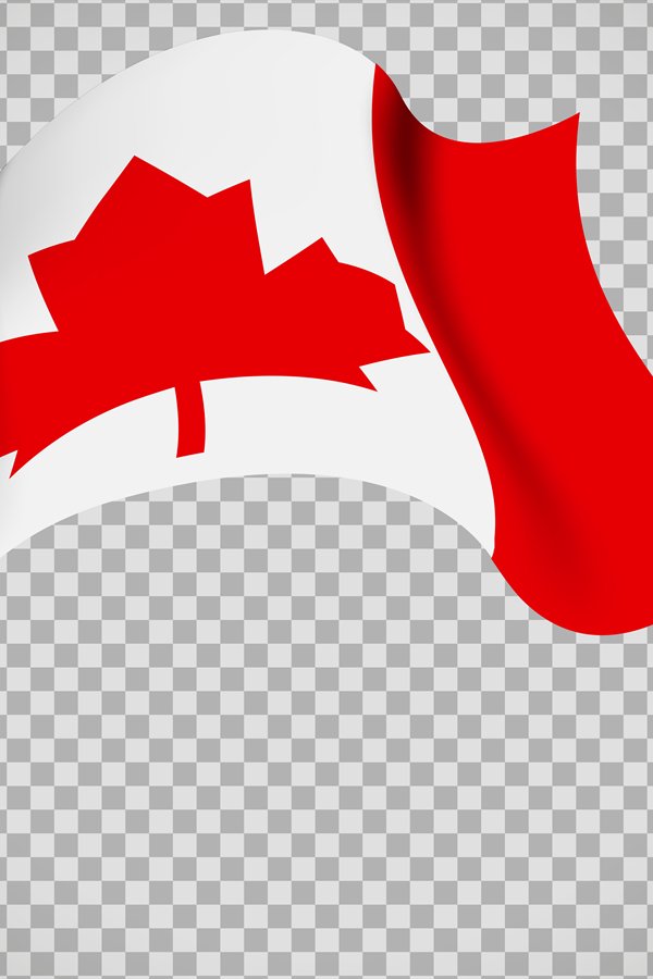 Canada flag on transparent background