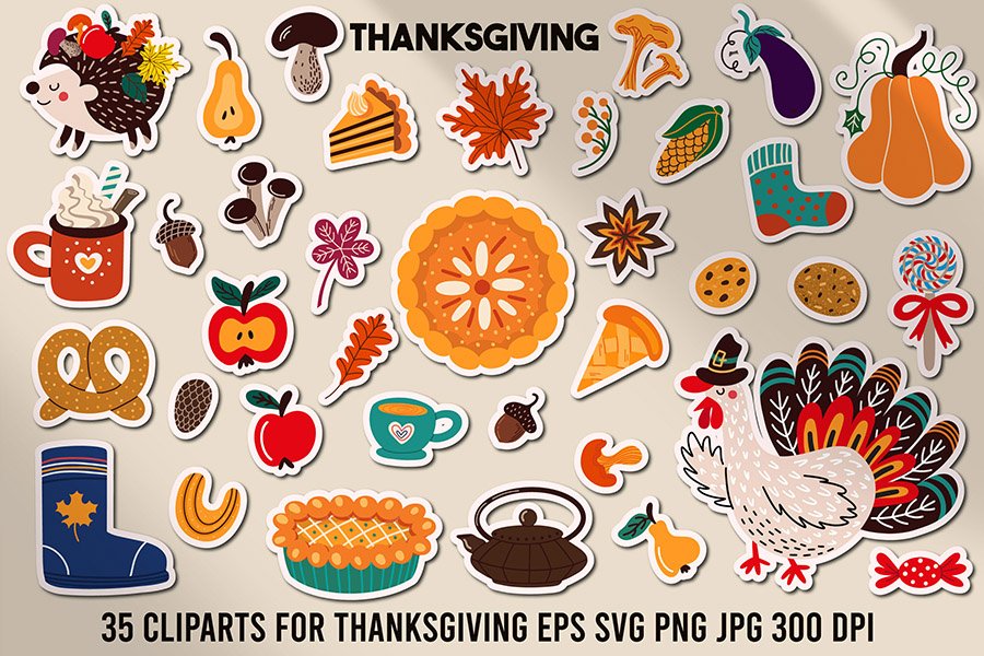 Thanksgiving Clipart Bundle